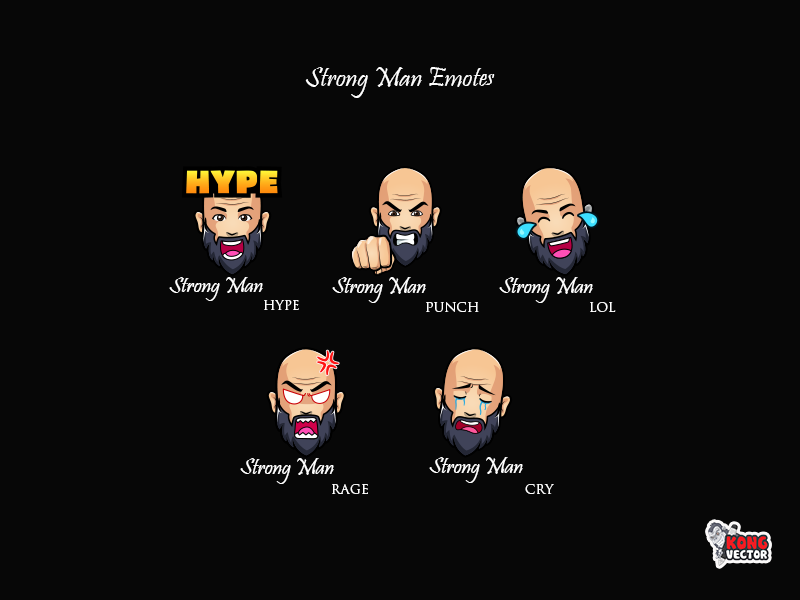 Strong Man Twitch Emotes by Kong Vector on Dribbble
