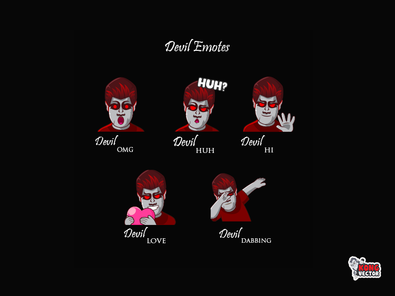 devil Twitch Emotes by Kong Vector on Dribbble