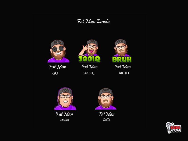 Fat Man Twitch Emotes by Kong Vector on Dribbble