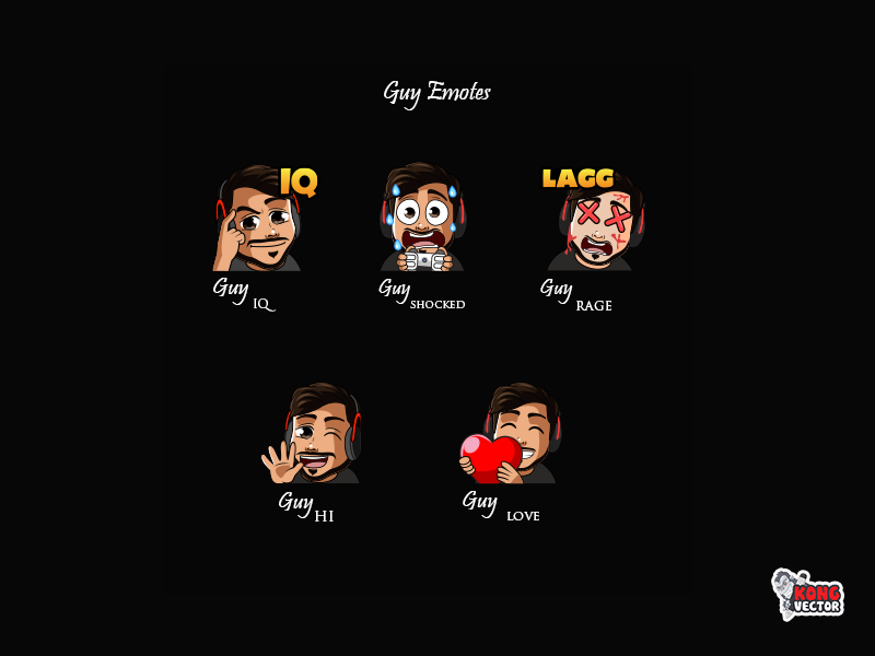 Guy Twitch Emotes by Kong Vector on Dribbble