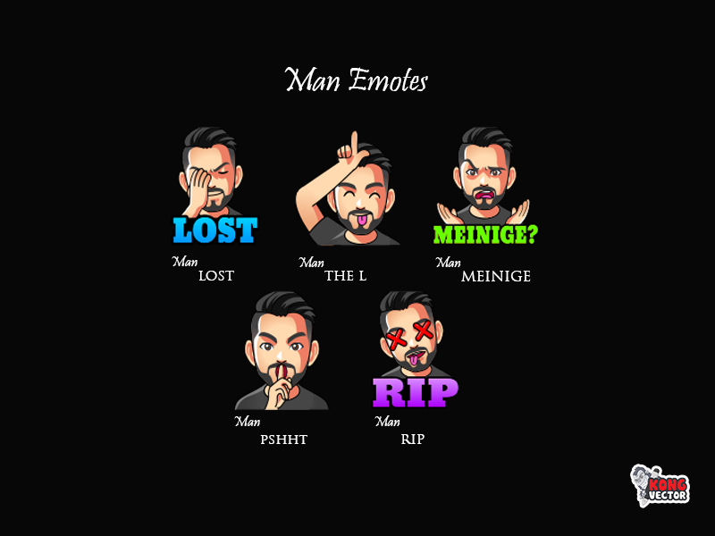 Man Twitch Emotes by Kong Vector on Dribbble
