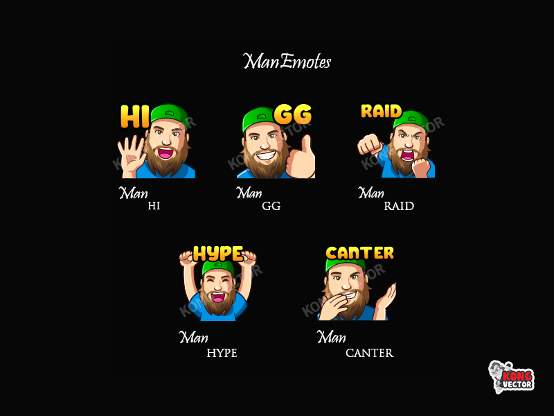 Man Twitch Emotes by Kong Vector on Dribbble