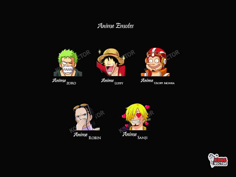 Anime Twitch Emotes by Kong Vector on Dribbble