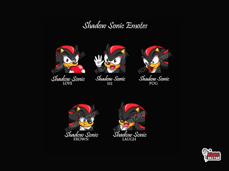 Shadow Sonic Twitch Emotes by Kong Vector on Dribbble