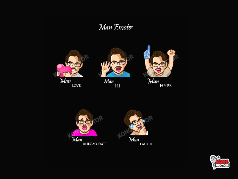 Man twitch Emotes by Kong Vector on Dribbble