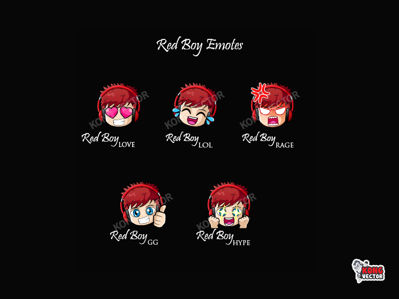 Red Boy Twitch Emotes by Kong Vector on Dribbble