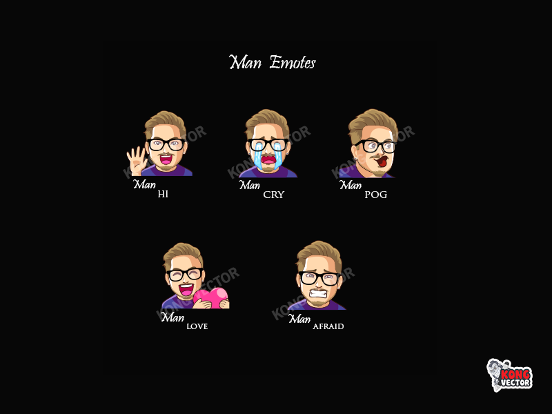 Man twitch Emotes by Kong Vector on Dribbble