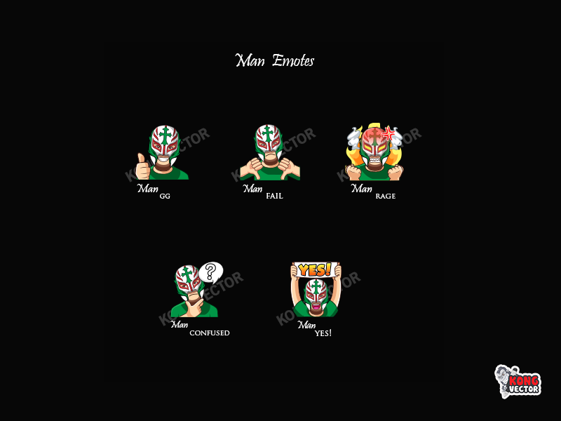 Man Twitch Emotes by Kong Vector on Dribbble