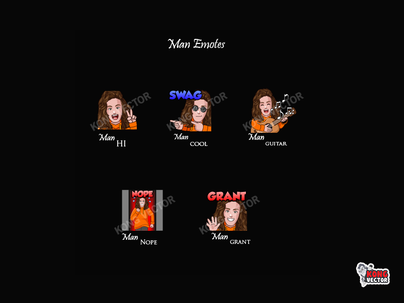 Man Twitch Emotes by Kong Vector on Dribbble