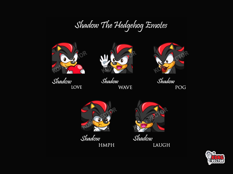 Shadow The Hedgehog Twitch Emotes by Kong Vector on Dribbble
