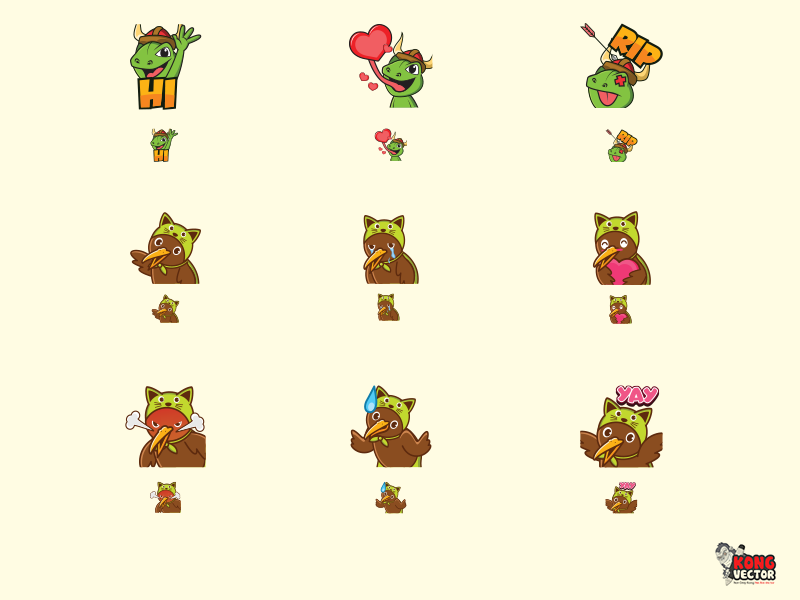 Animals Twitch Emotes by Kong Vector on Dribbble