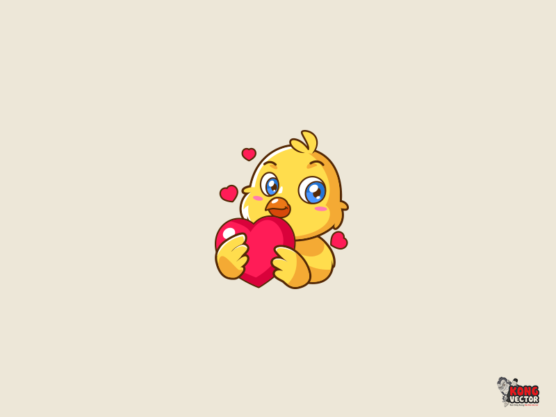 Chick Cute Emote by Kong Vector on Dribbble