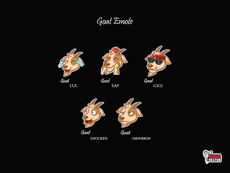Goat twitch emote by Kong Vector on Dribbble