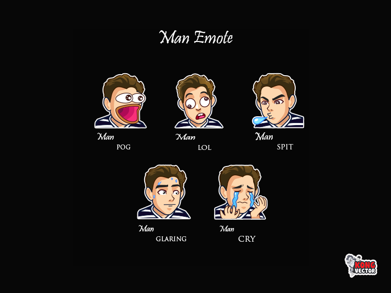 Man twitch emote by Kong Vector on Dribbble