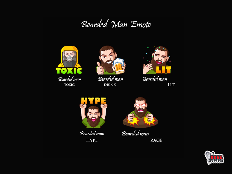 beardedman twitch emote by Kong Vector on Dribbble
