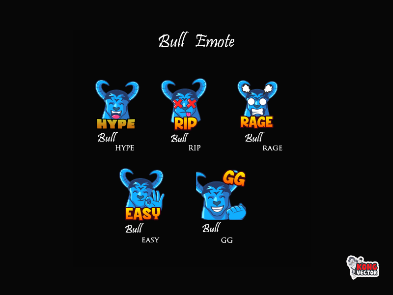 Bull twitch emote by Kong Vector on Dribbble