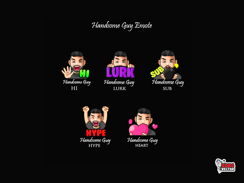 Handsome Guy Twitch Emote by Kong Vector on Dribbble