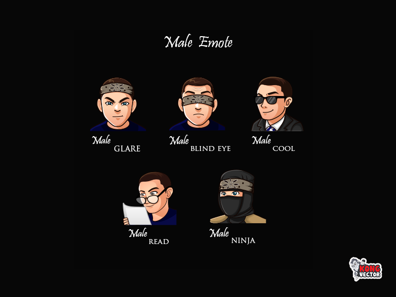 Male Twitch Emote by Kong Vector on Dribbble