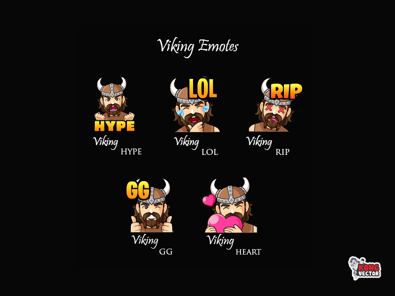 Viking Twitch Emotes by Kong Vector on Dribbble