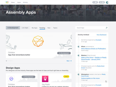 Assembly Apps Page Idea by Matthew Smith - Dribbble
