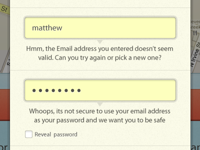 Form error styling by Matthew on Dribbble
