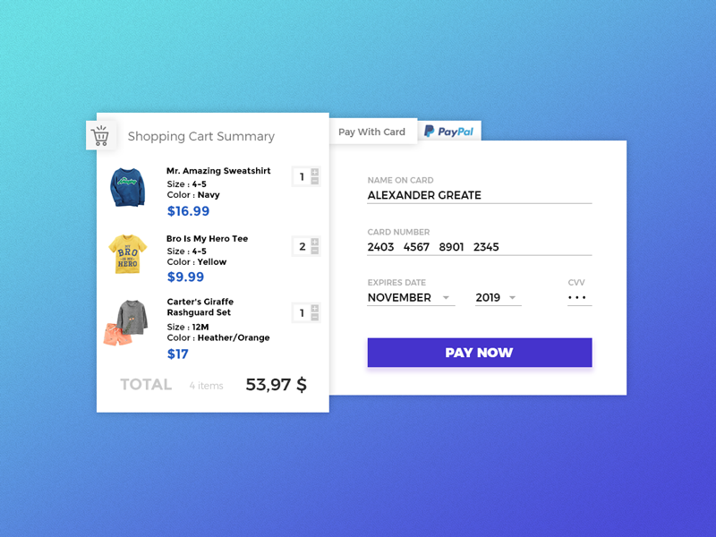 Credit Card Checkout | Dailyui 002 by Ümit Yıldız on Dribbble