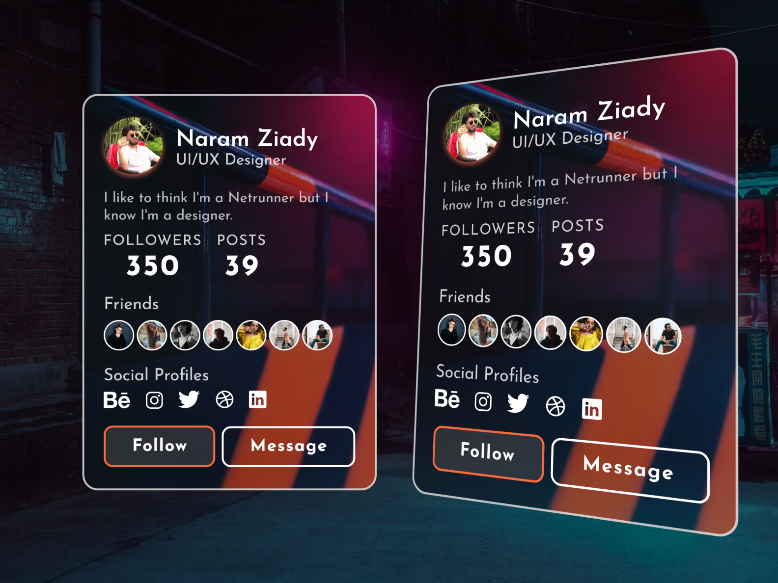 Profile Card by Naram Ziady on Dribbble