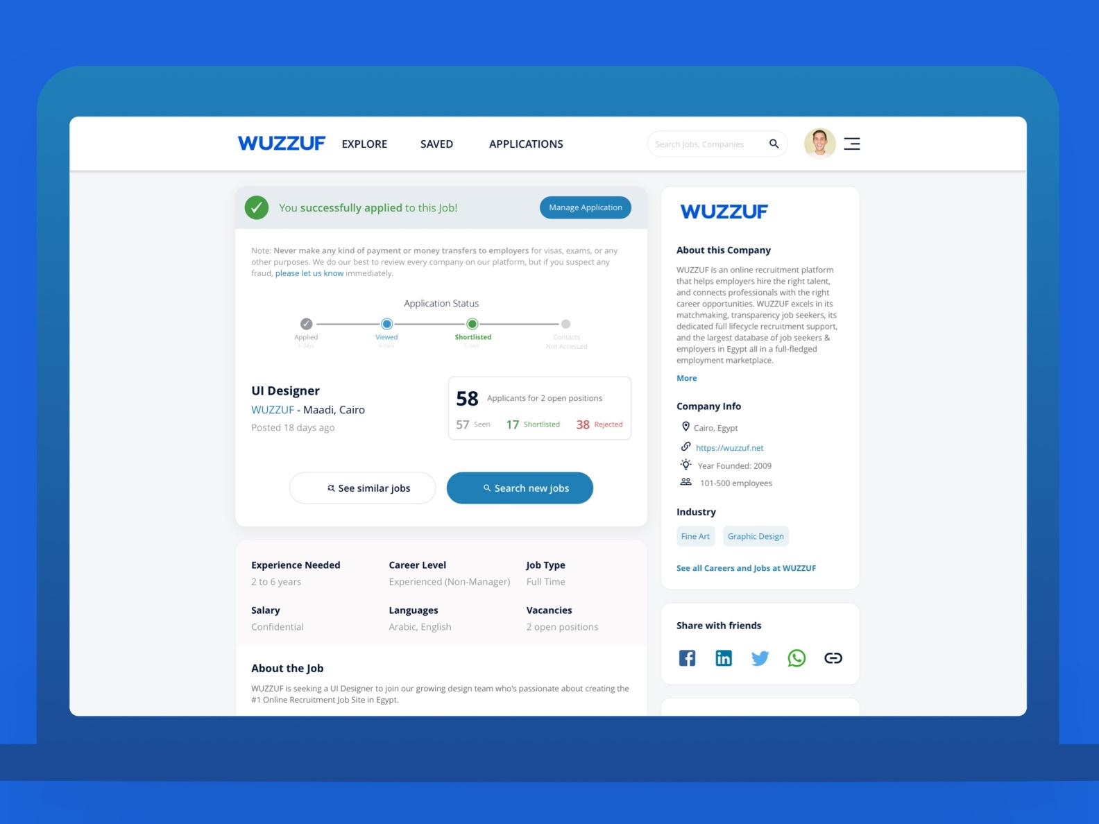 WUZZUF Website and Mobile App Redesign Concept by Mohamed Abo Soliman ...