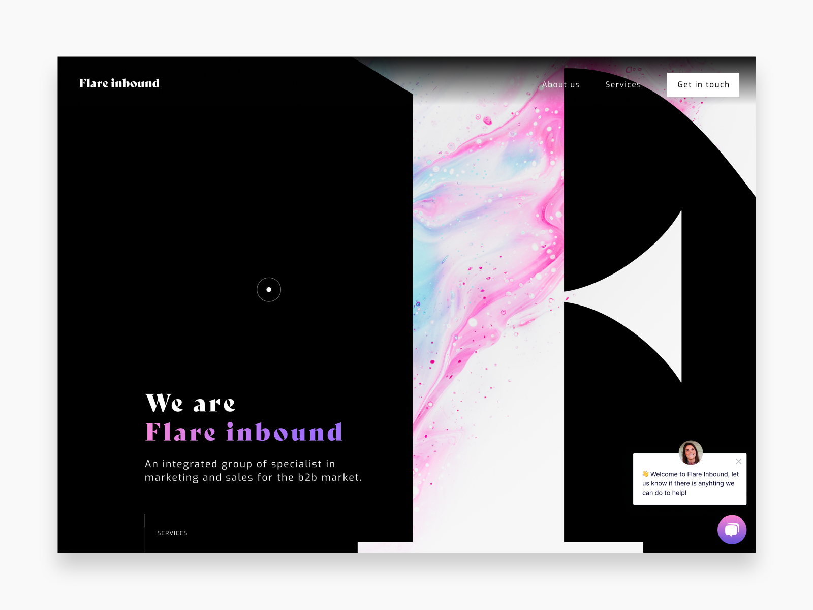 Flare Inbound Homepage Header by Jesson Honig on Dribbble