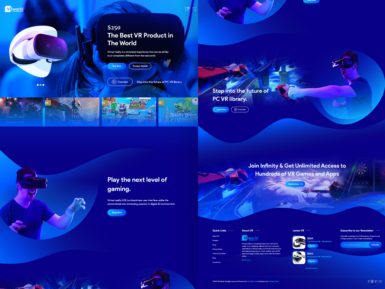 VR Product Landing Page Concept - VRWorld by Jahedul Islam on Dribbble