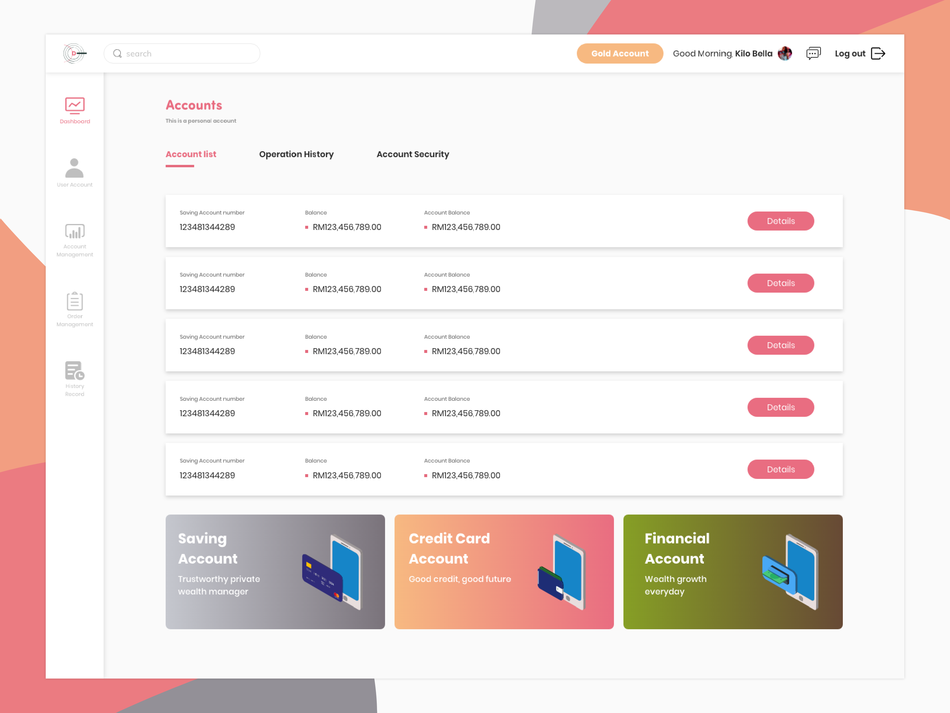 Dribbble - account_management_dashboard.png by Jeffery Tan