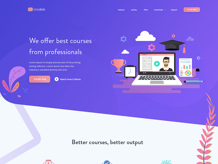 Online courses Website UI by BaYzid Khan on Dribbble