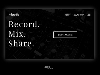 Landing page of a Sound Mixing Website. by Shraddha Dhodi on Dribbble