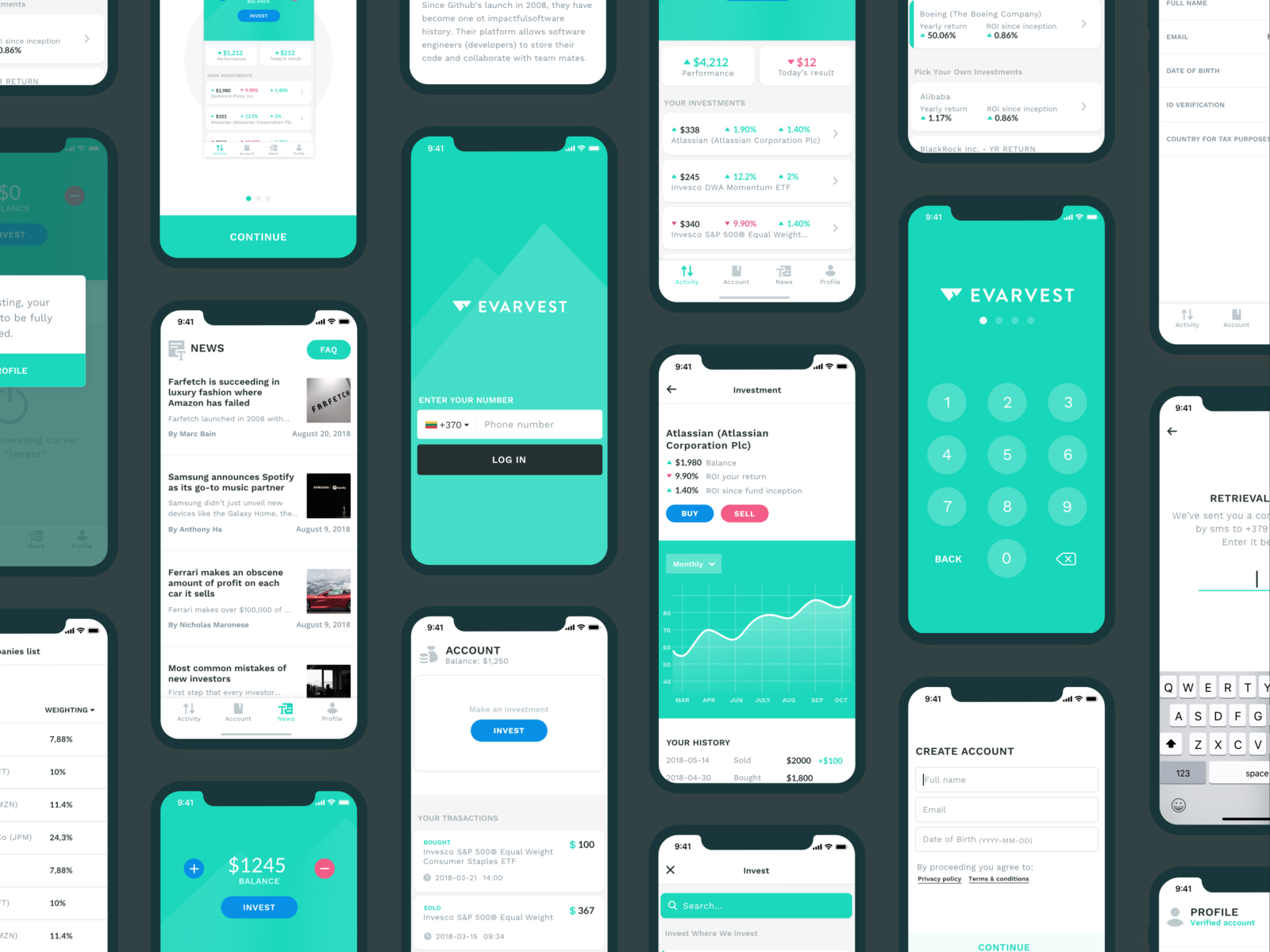 App screens by Giedrius Narusevicius for Turing Studio on Dribbble