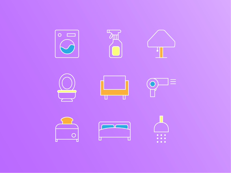 Household icons by Amanda on Dribbble