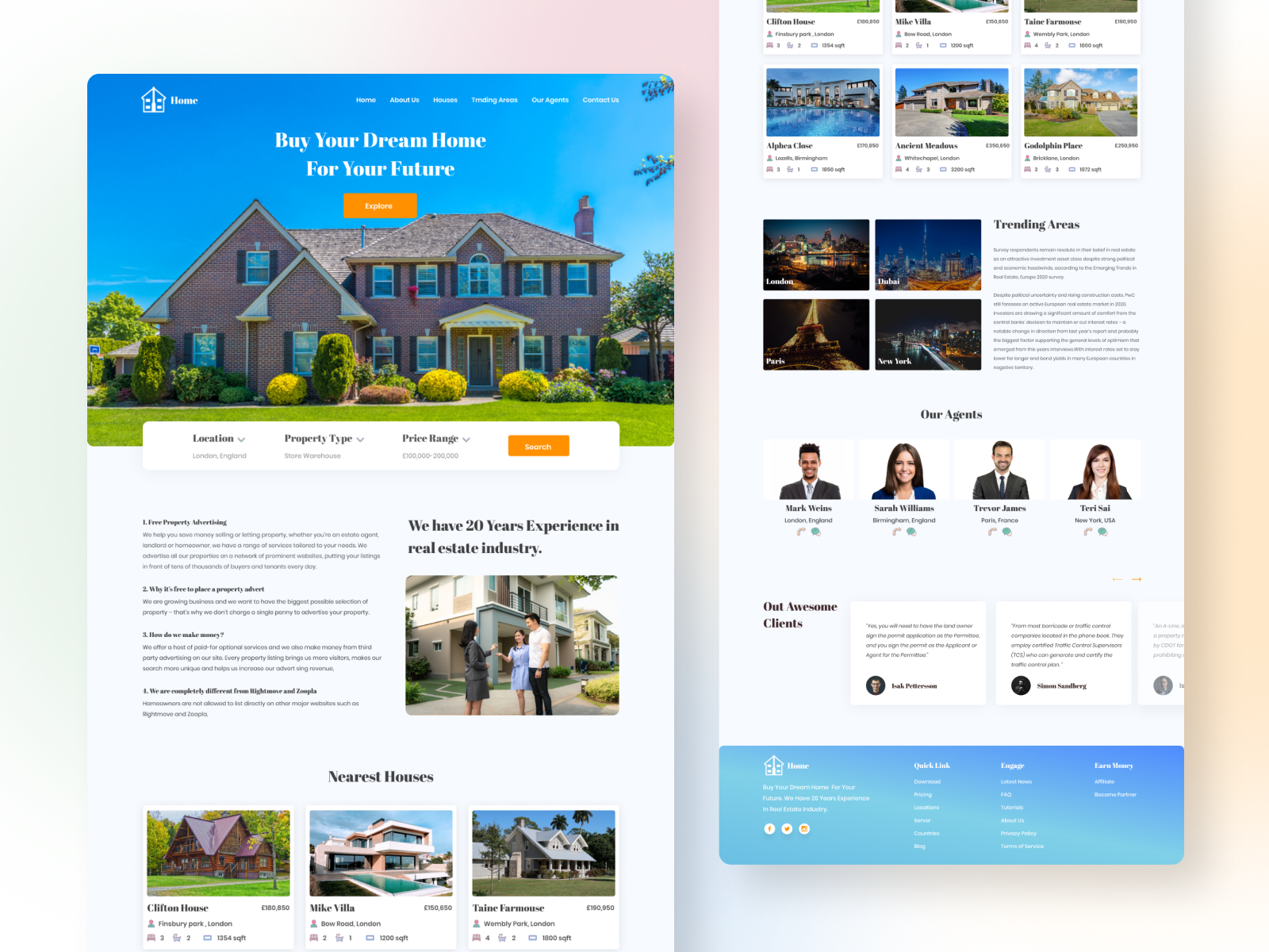 Real Estate Company Landing Page | Version 2 by Abu Naser Ramim on Dribbble