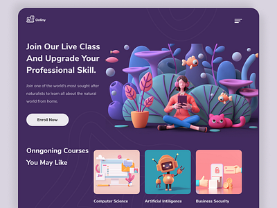 Online Class Header Exploration | 2 by Abu Naser Ramim on Dribbble