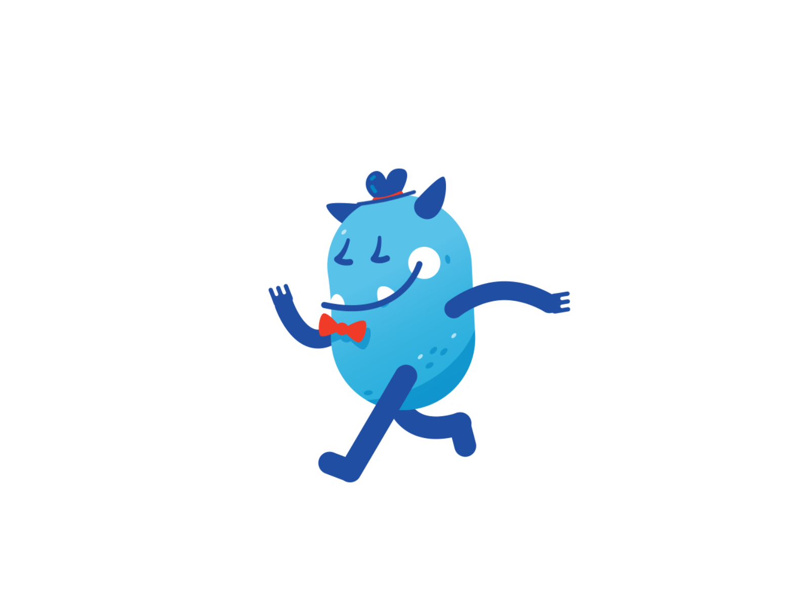 Walk blue monster by AKEY on Dribbble