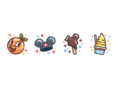 Disney World Icons (in color!) by Crystal Gordon on Dribbble