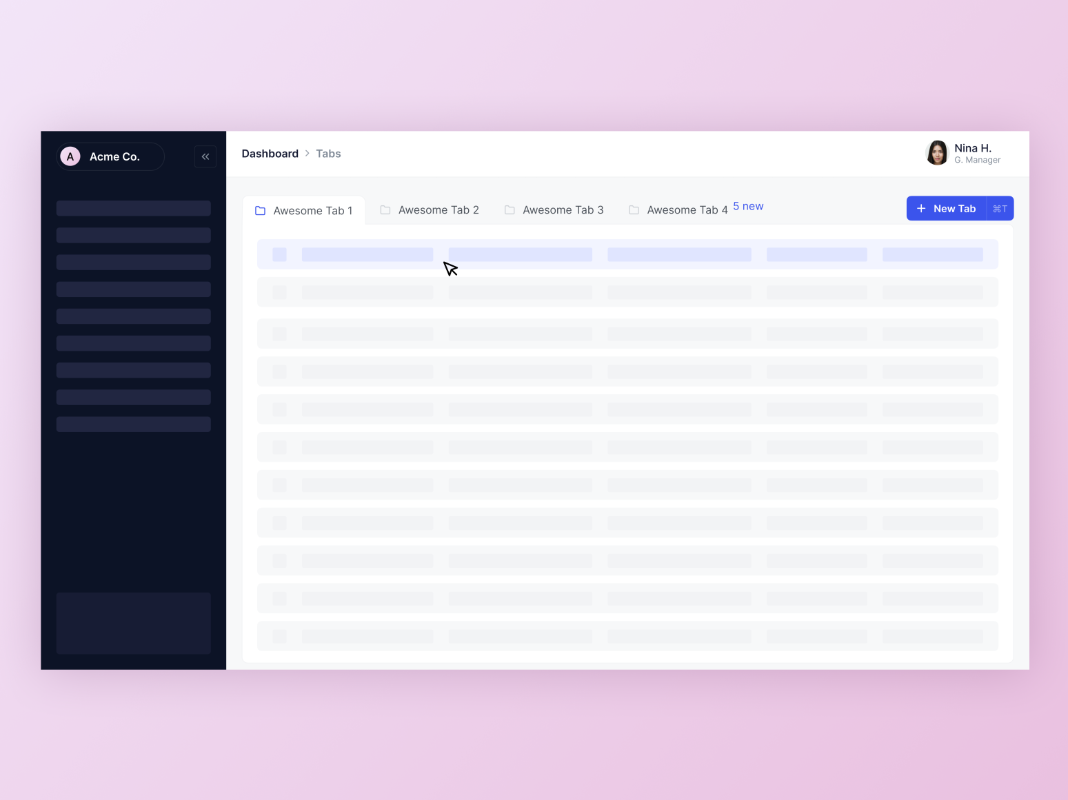 Dashboard Tabs by Ugochukwu Nneji on Dribbble