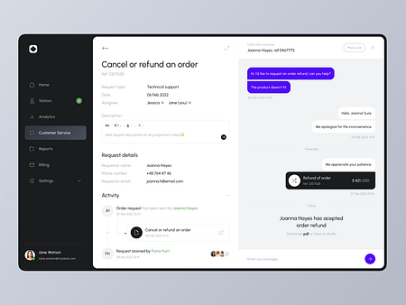 Customer management dashboard by Eve Rumiantseva for Fireart Studio on ...