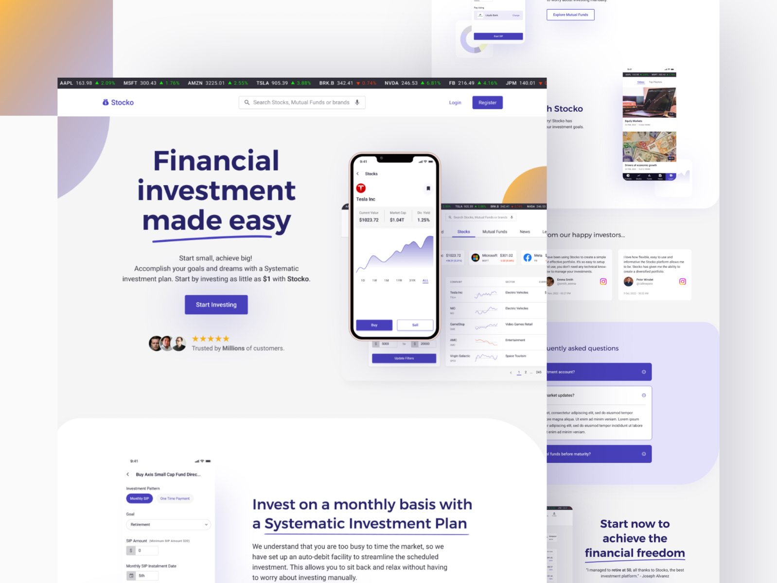 Stocko - Landing Page by Suraj Pujari on Dribbble