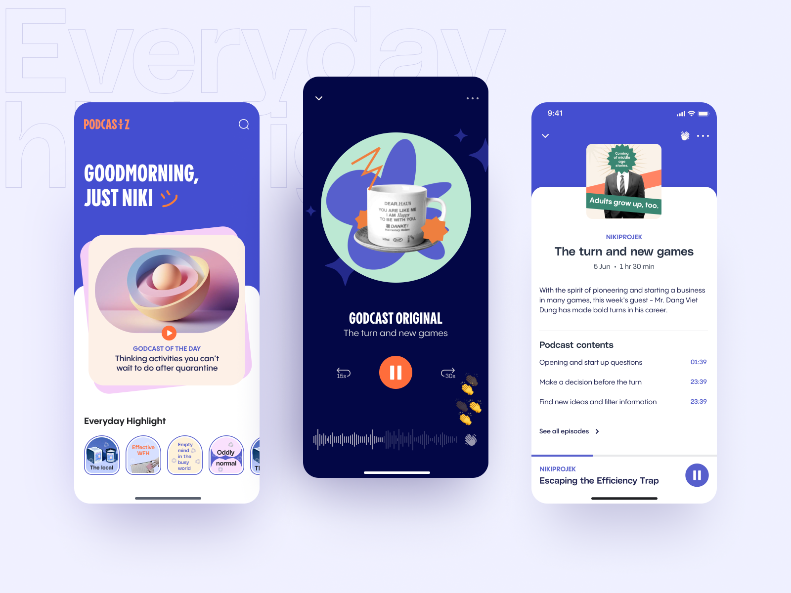 Podcast App by nikiprojek on Dribbble