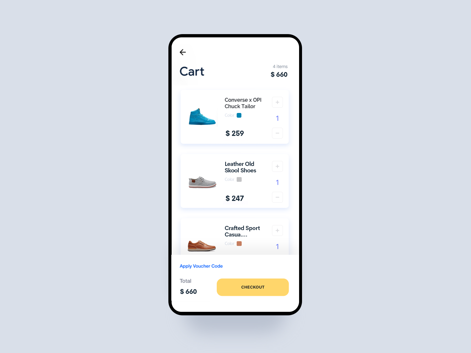 Mobile App Cart Page by Sayooj Manohar on Dribbble