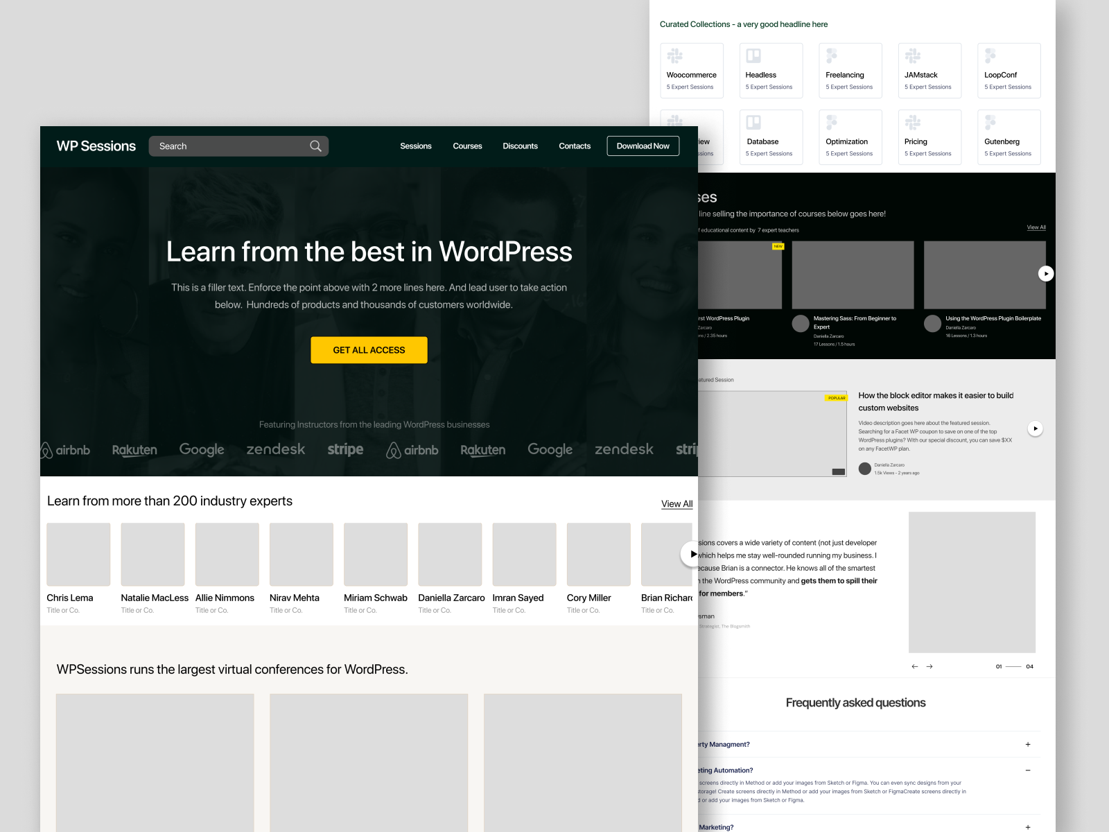 Wireframes for WP Sessions - the Netflix of WordPress by R. Bhavesh on ...