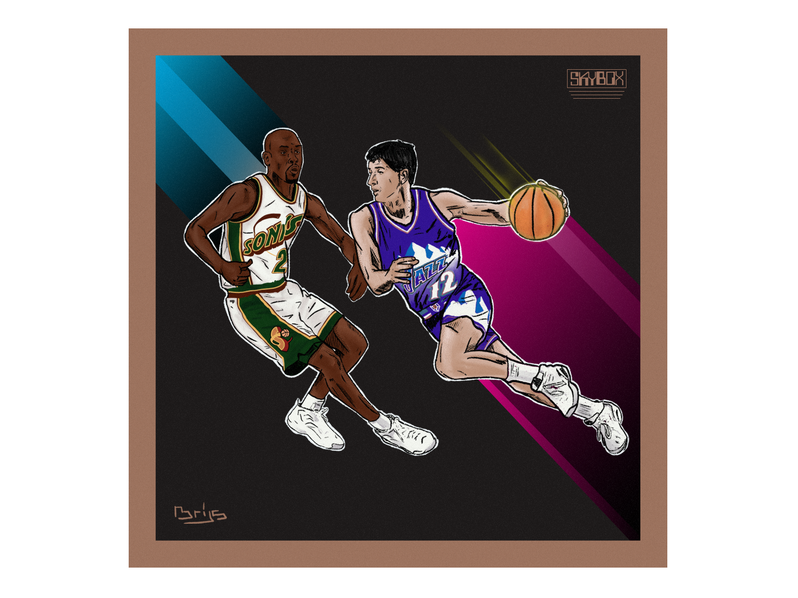 Stockton vs Payton by Ryan Brijs on Dribbble