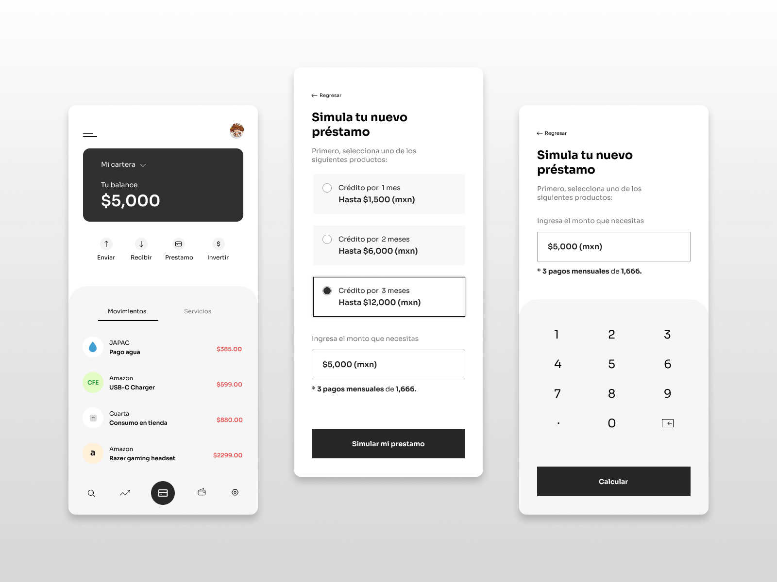 Banking simulator by Christian Puga on Dribbble