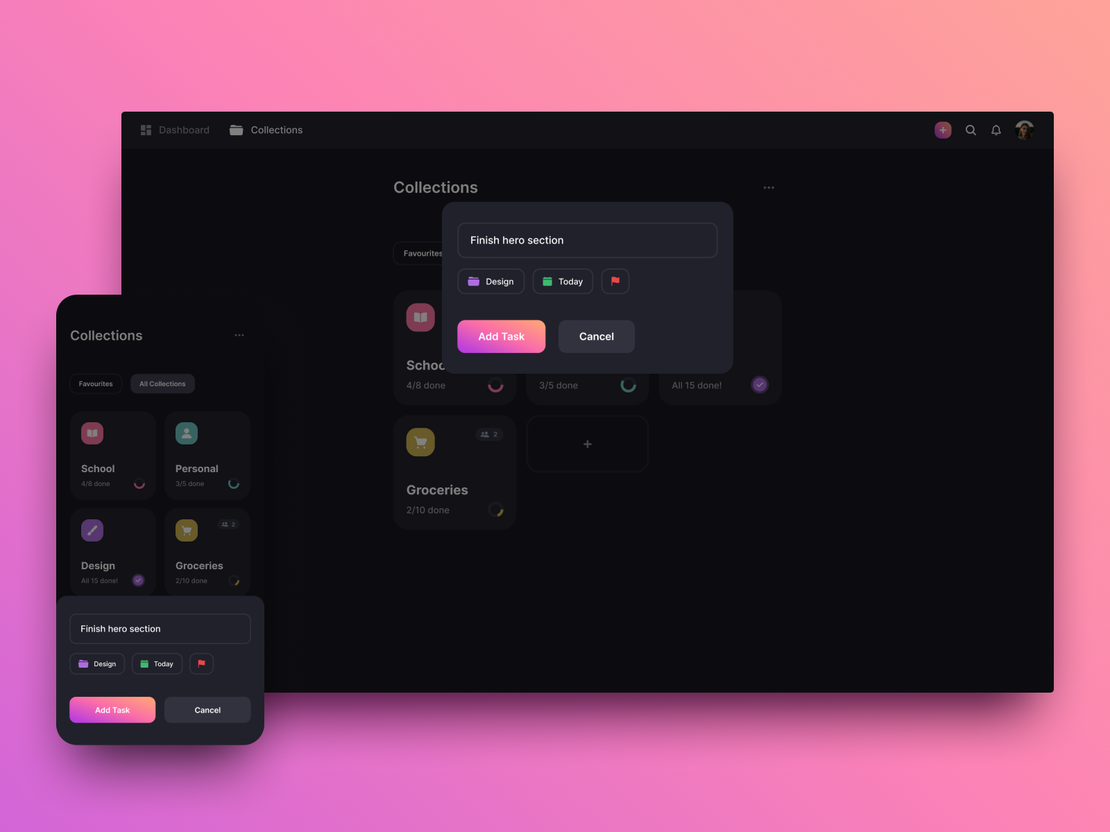 Quick Add Task by Oliver Cederborg on Dribbble