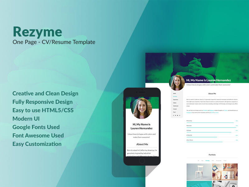 Rezyme CV/Resume Template by Nazmus Tuhin on Dribbble