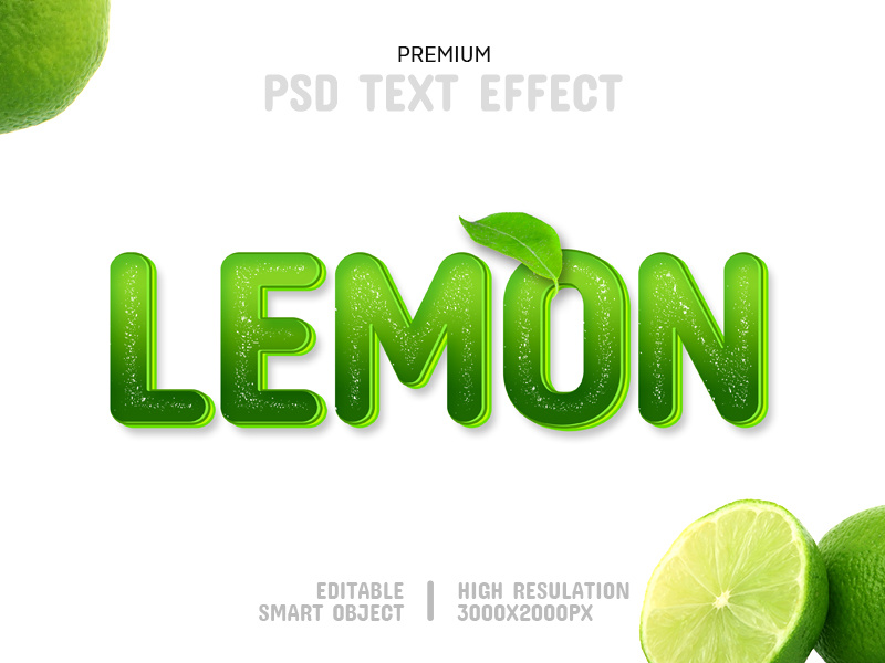 Lemon-PSD Text Effect Template 🍋 by Pixeliota on Dribbble